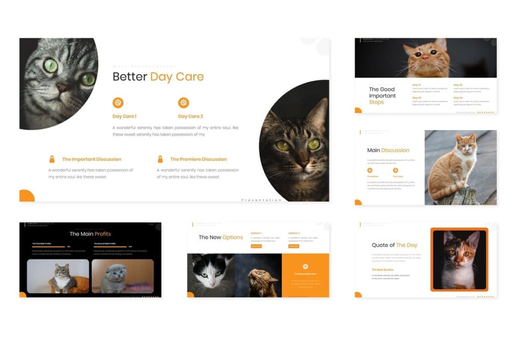 Fluffy Cat Powerpoint Template – MasterBundles