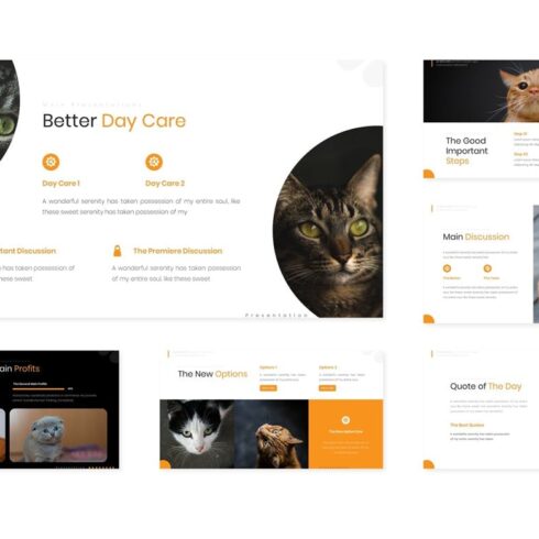 Fluffy Cat Powerpoint Template | Master Bundles
