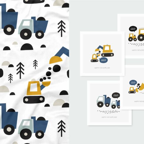 Cute Cars Patterns and Cards | Master Bundles