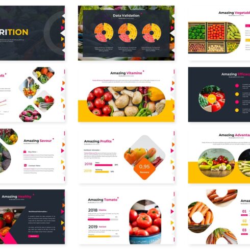 Nutrition Powerpoint Template 5 Colors | Master Bundles