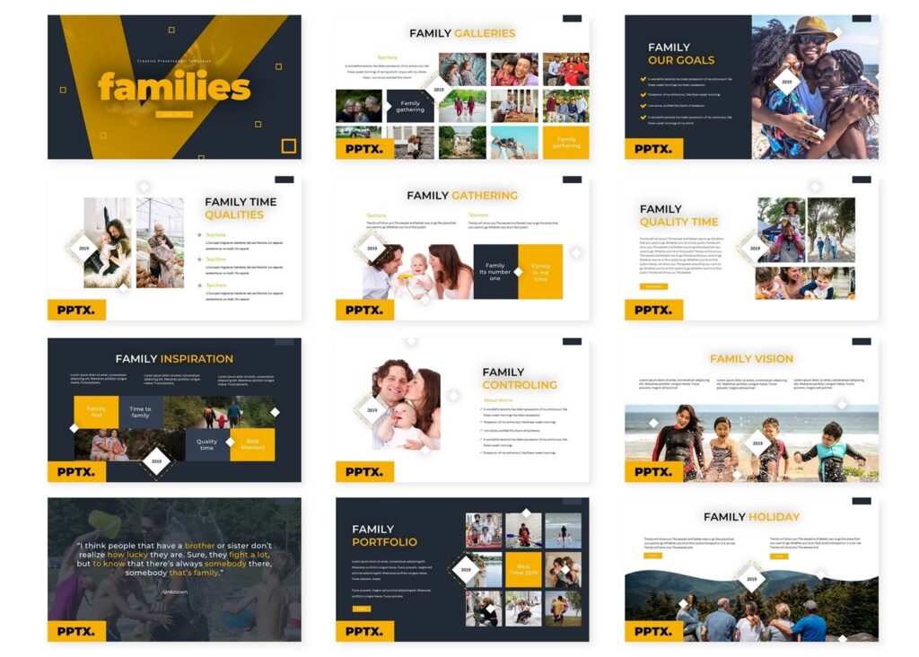 Families - Powerpoint Template 150+ Slides – MasterBundles