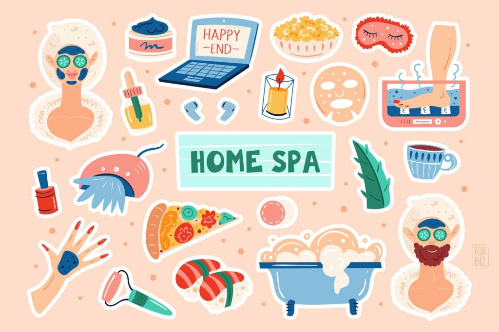 Home Spa Clipart. Digital Prints, Backgrounds. Stickers. – MasterBundles