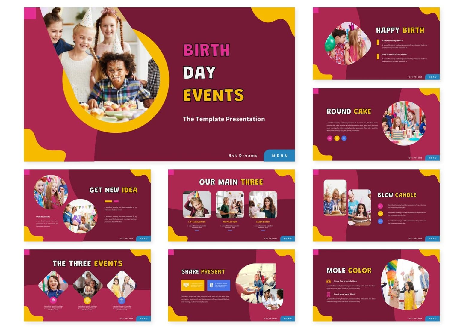 Birth Day Events Powerpoint Template – MasterBundles