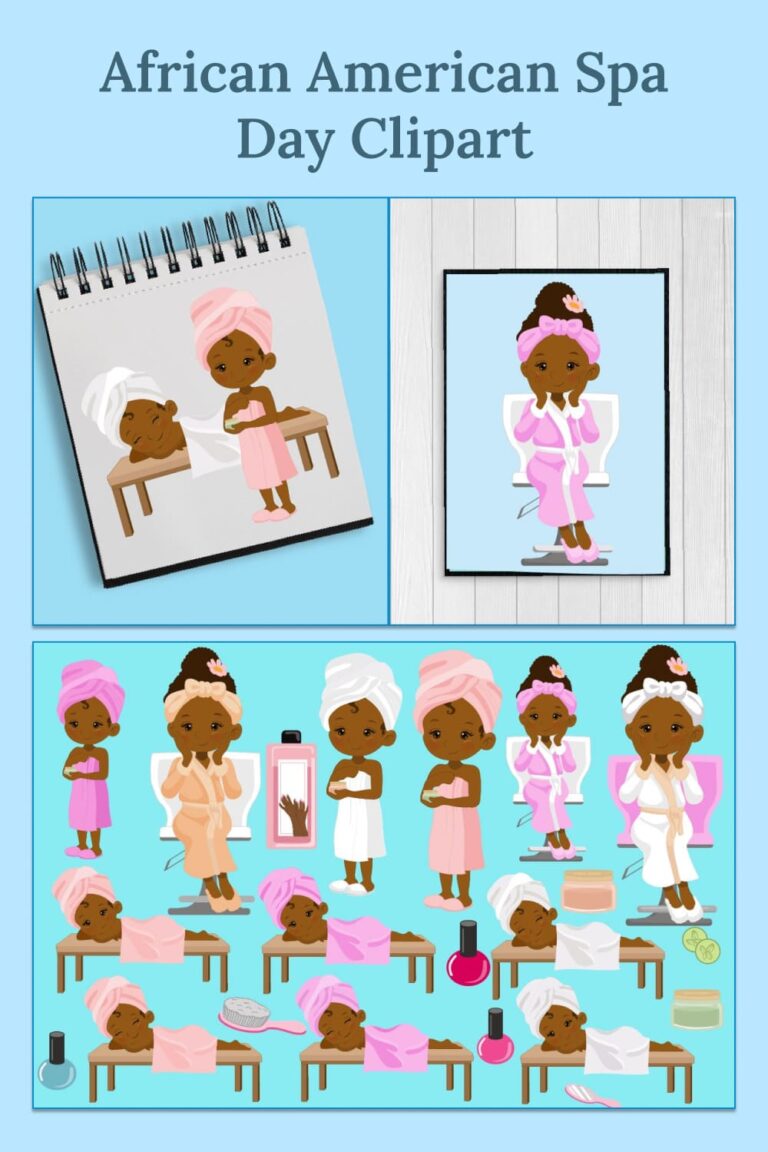 African American Spa Day Clipart – MasterBundles