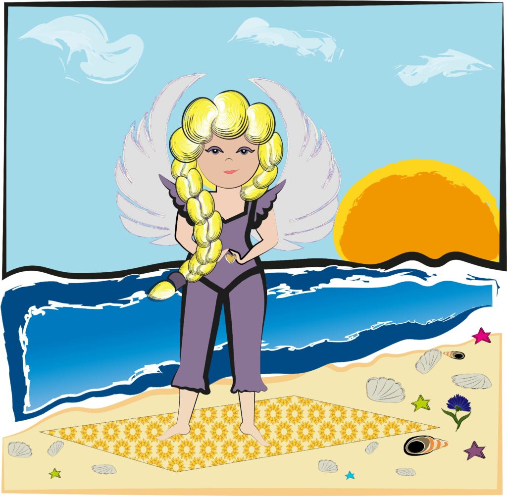 cute little angel character for a children's fairy tale with two ...
