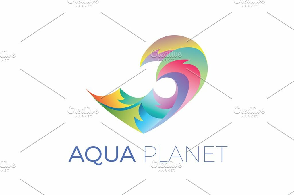 Aqua Logo Template with Waves – MasterBundles