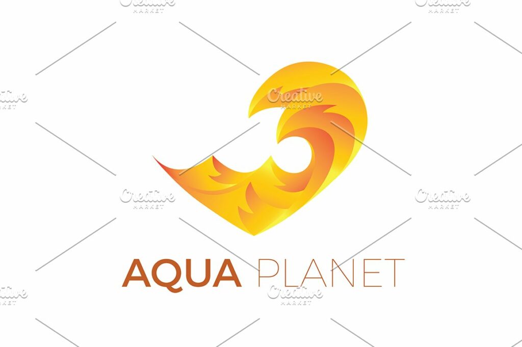 Aqua Logo Template with Waves – MasterBundles