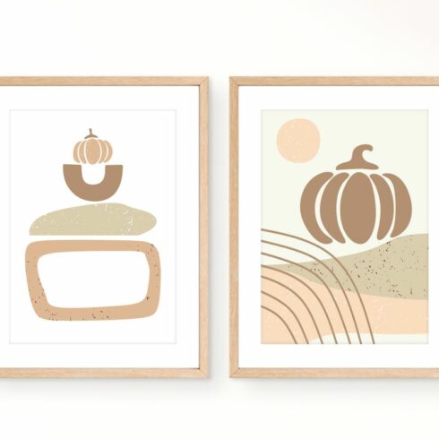 Fall Boho Wall Art, Pumpkin Abstract Art for Wall Decor | MasterBundles