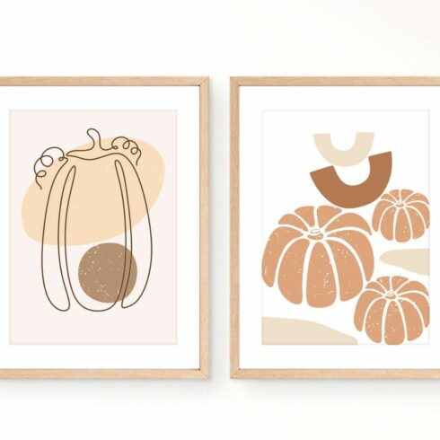 Fall Boho Wall Art, Pumpkin Abstract Art for Wall Decor | MasterBundles