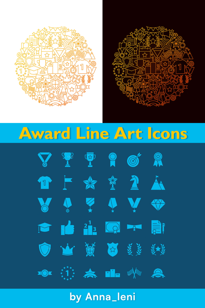 Award Line Art Icons – MasterBundles