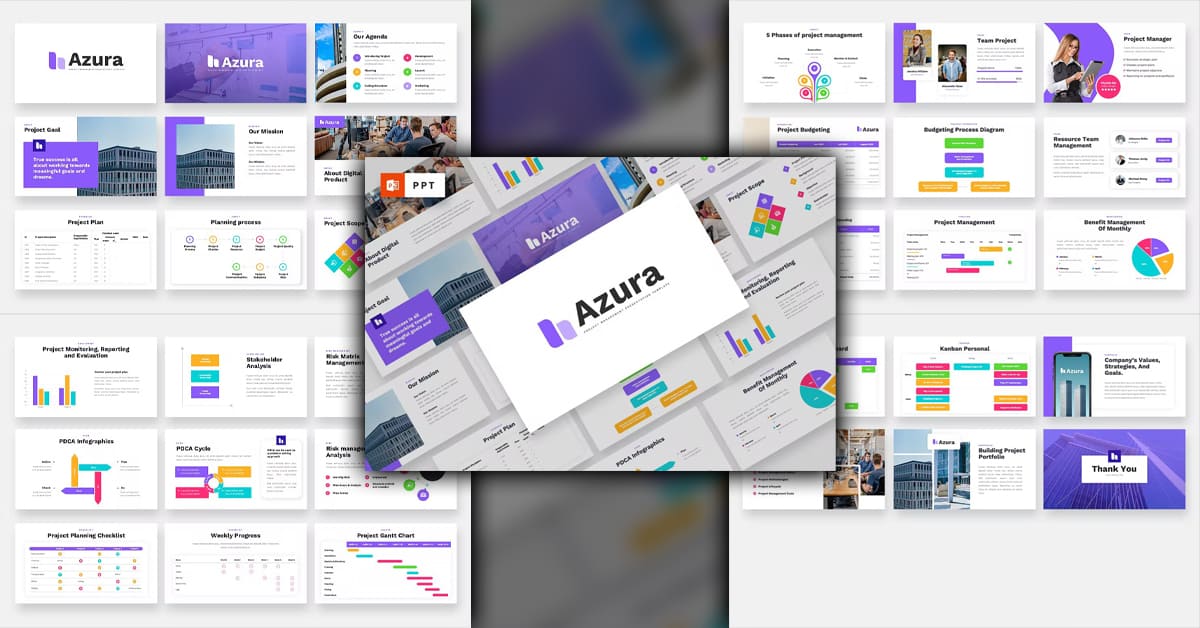 AZURA - Project Management Powerpoint Template – MasterBundles