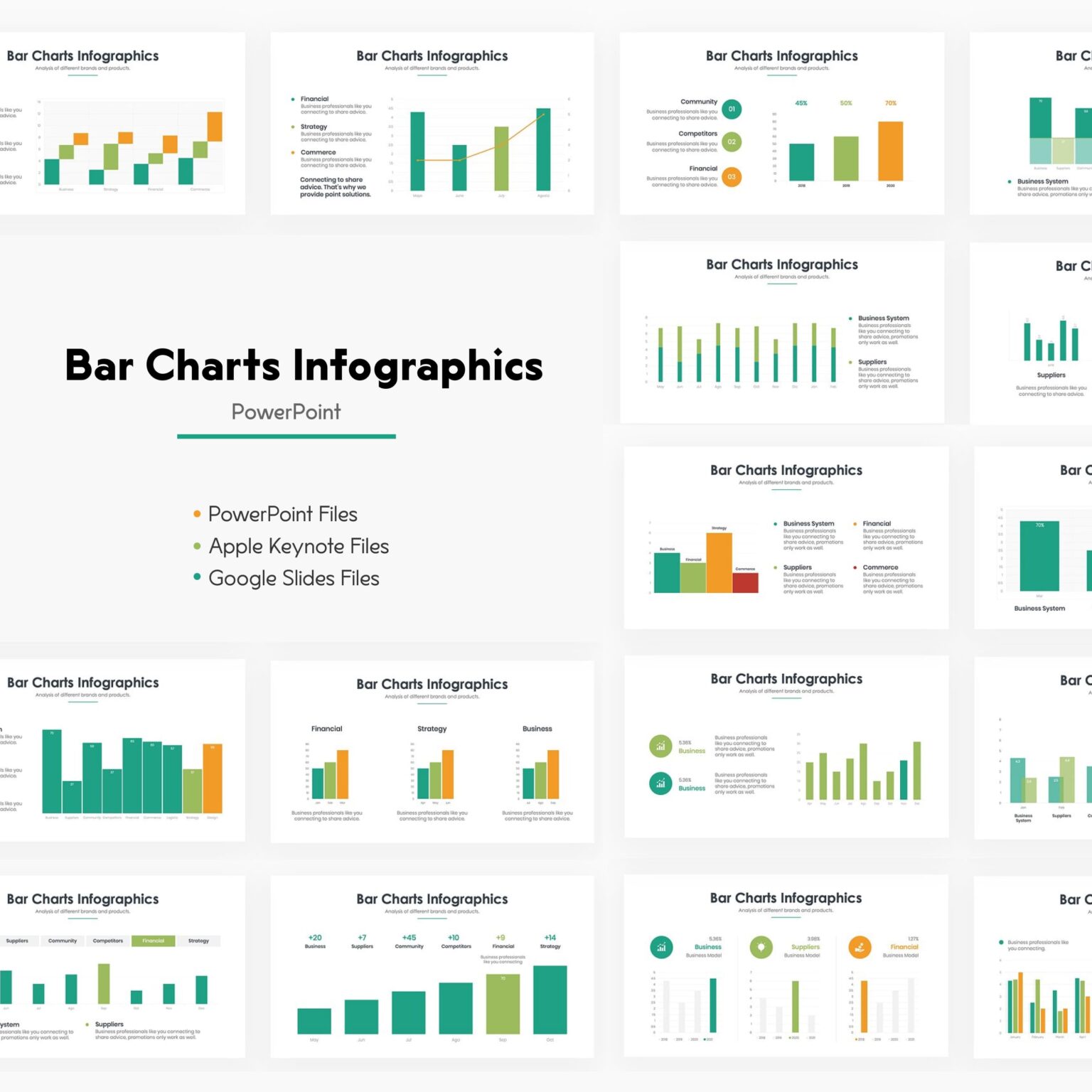 Bar Charts Infographics - PowerPoint – MasterBundles