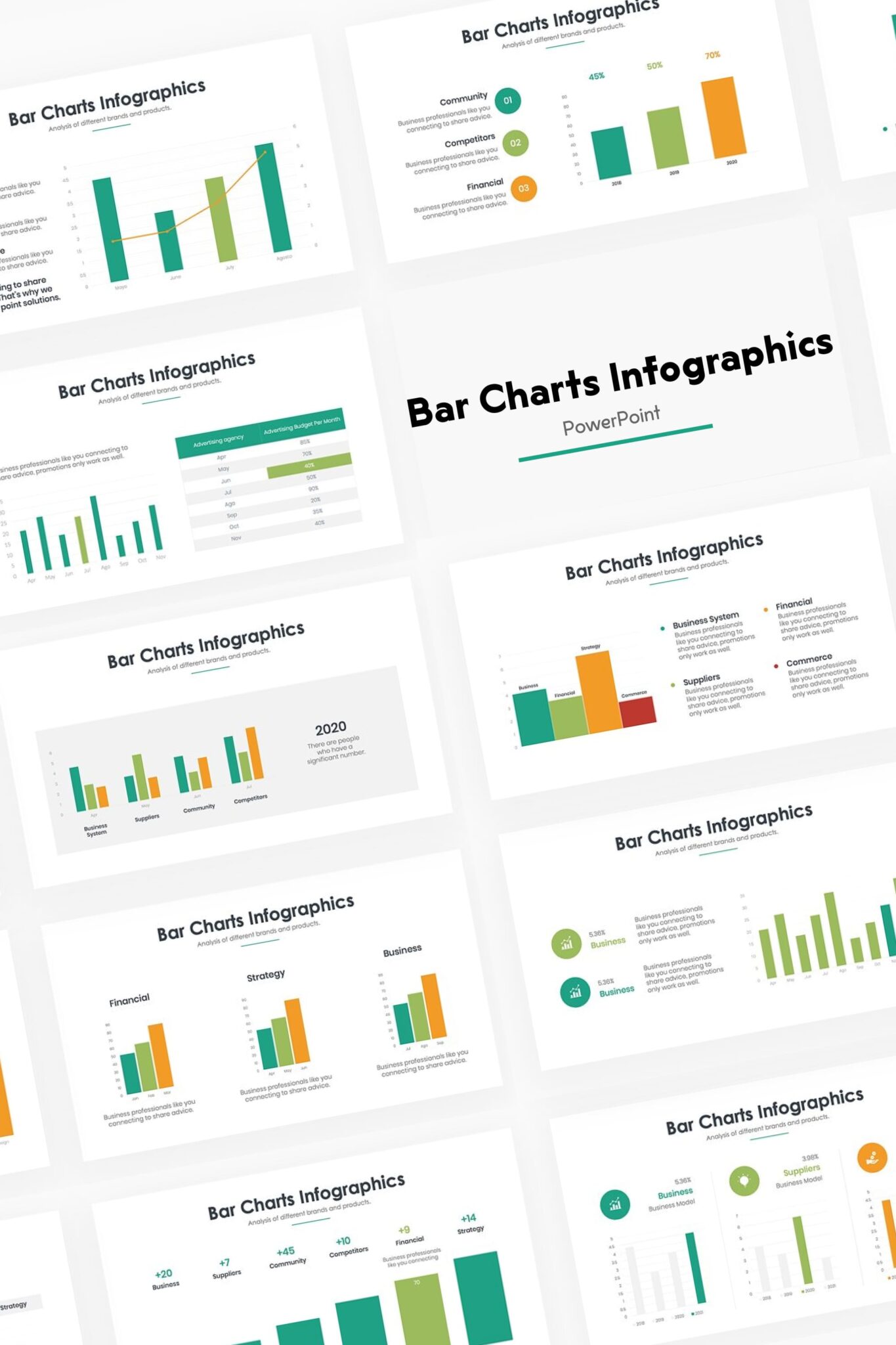 Bar Charts Infographics - PowerPoint – MasterBundles