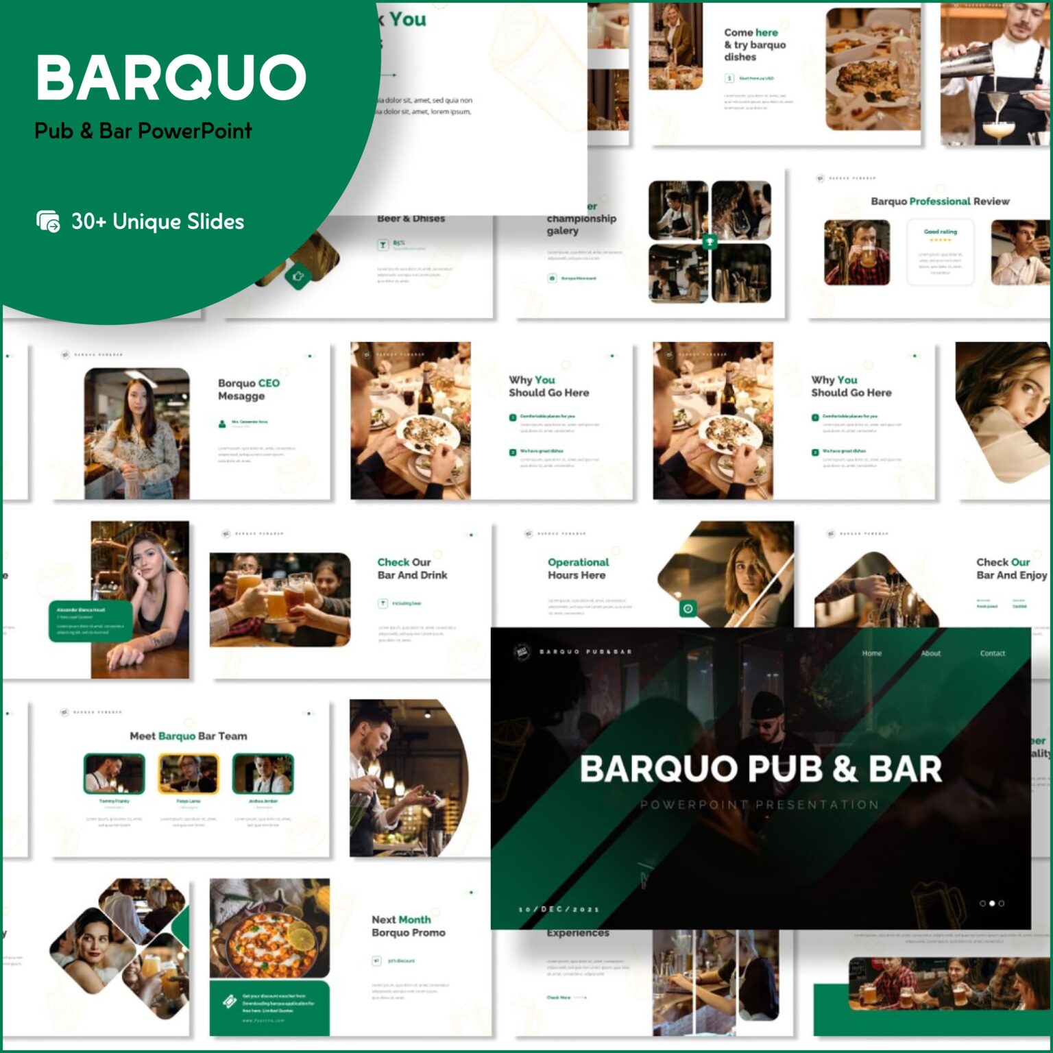Barquo – Pub & Bar PowerPoint – MasterBundles