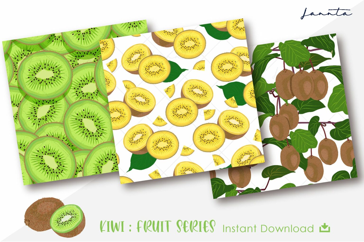Kiwi Seamless Pattern Fruits Background EPS, PNG – MasterBundles
