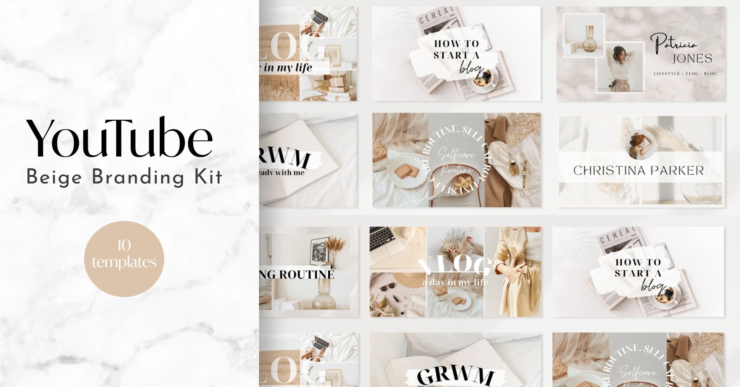 Beige YouTube Branding Kit – MasterBundles