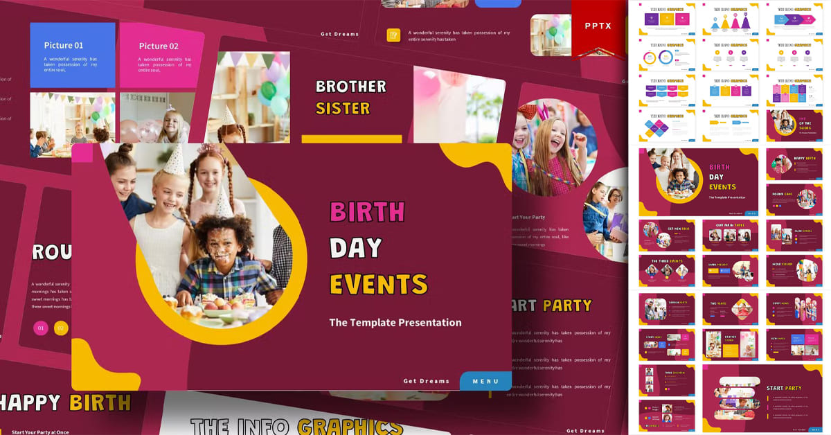 Birth Day Events Powerpoint Template – MasterBundles