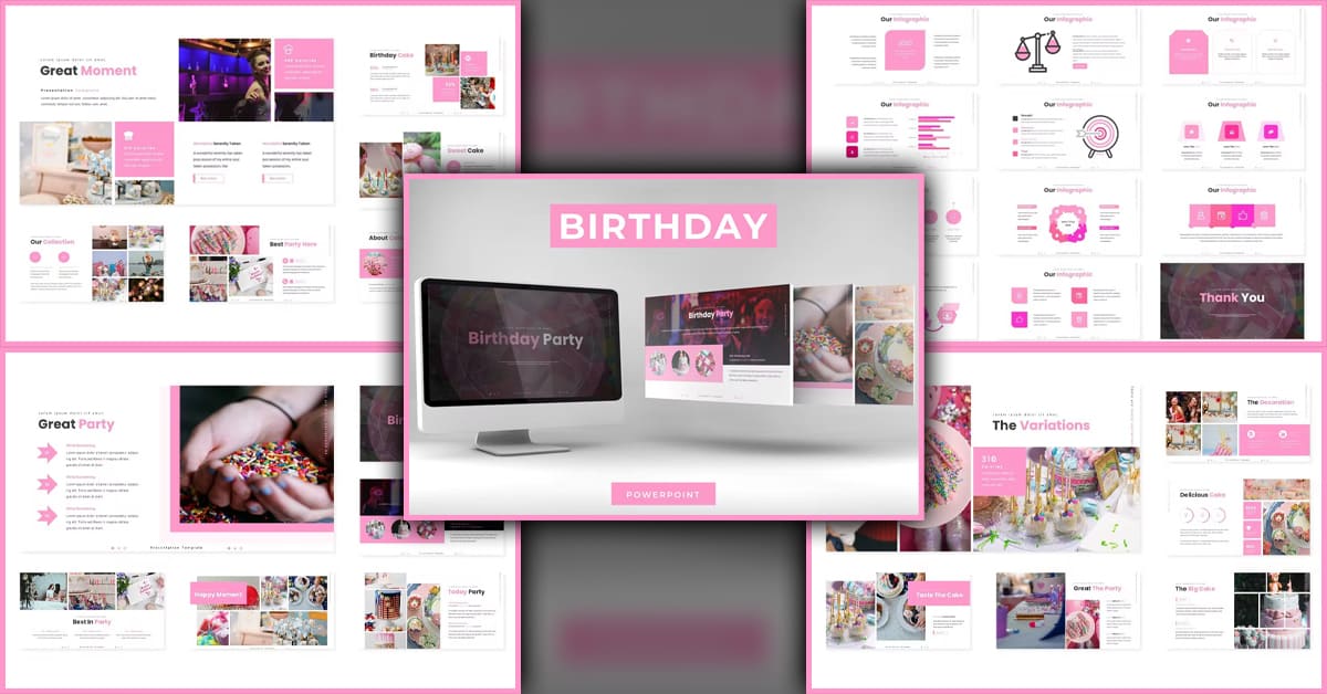 Birthday Party - Powerpoint Template 150 Slides – MasterBundles