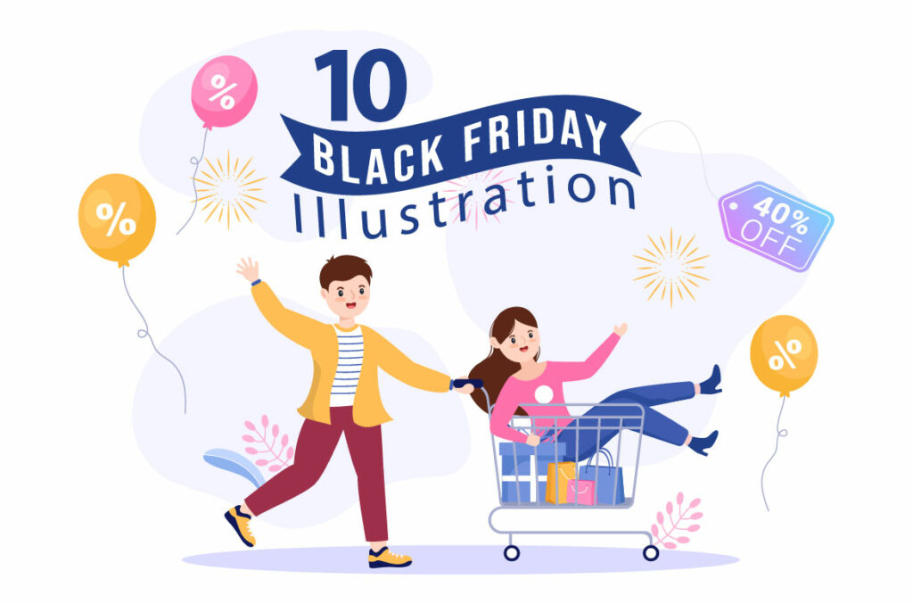 10 Black Friday Give Big Discount Illustration - MasterBundles