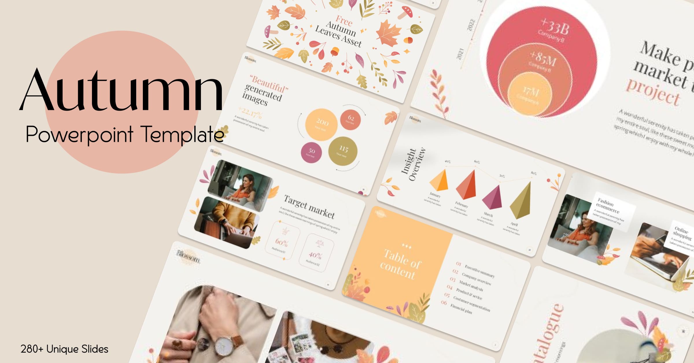 Blossom Autumn Powerpoint Template – MasterBundles