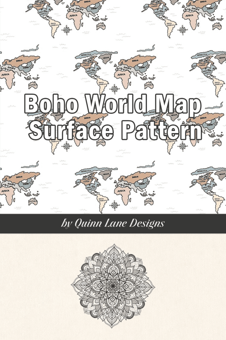 Boho World Map Surface Pattern – MasterBundles
