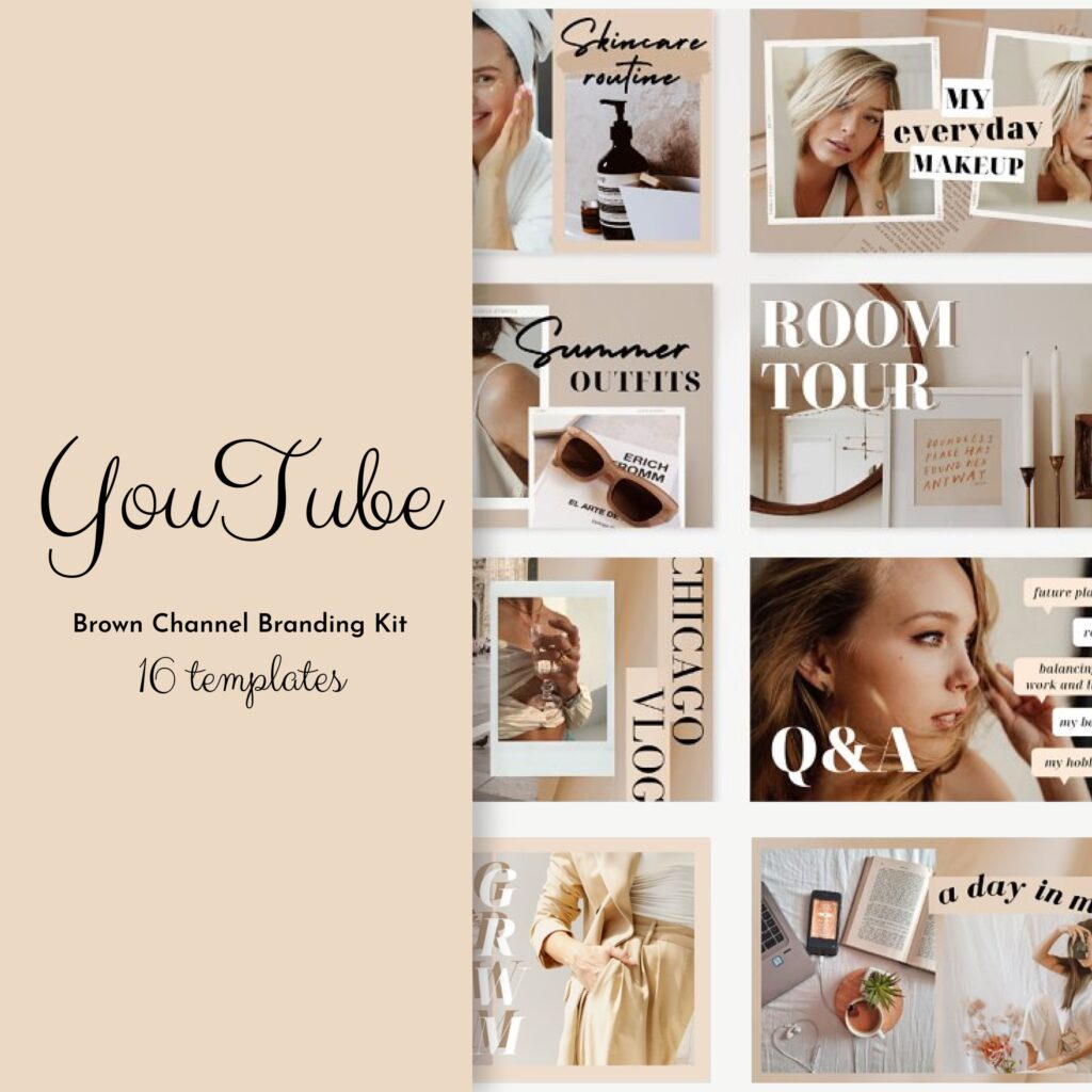 Brown YouTube Channel Branding Kit – MasterBundles