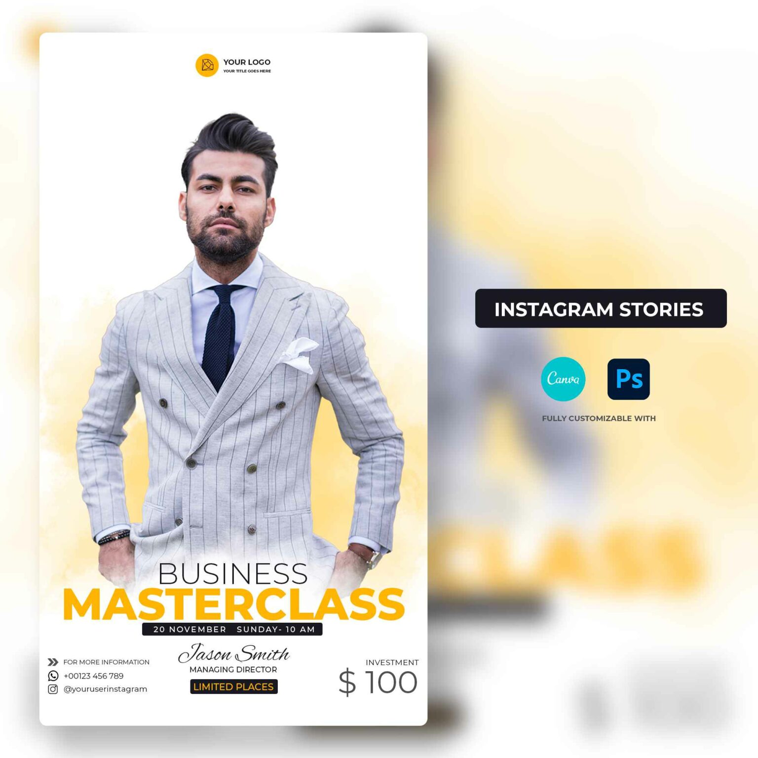 Masterclass Social Media Flyer, Template Full Customizable With Canva ...