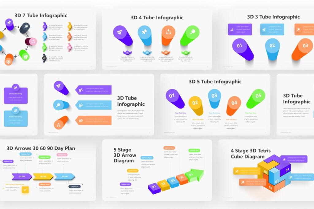 3D Infographic PowerPoint Template 10 Slides – MasterBundles