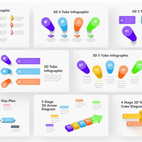 3D Infographic PowerPoint Template 10 Slides | Master Bundles