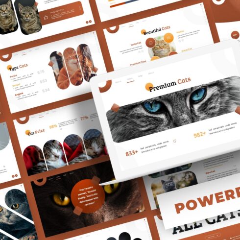 Cute Cat Powerpoint Template | Master Bundles
