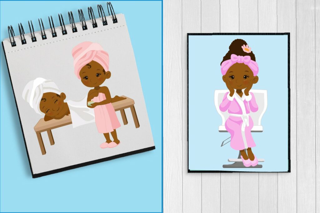 African American Spa Day Clipart – MasterBundles