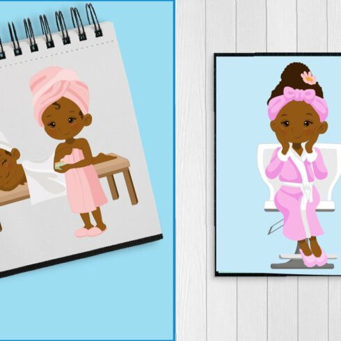 African American Spa Day Clipart | MasterBundles