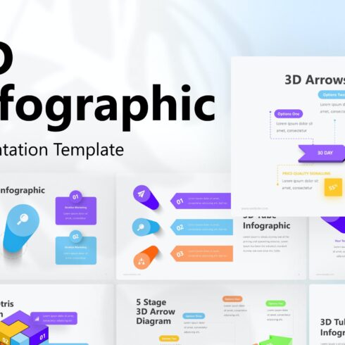 3D Infographic PowerPoint Template 10 Slides | Master Bundles