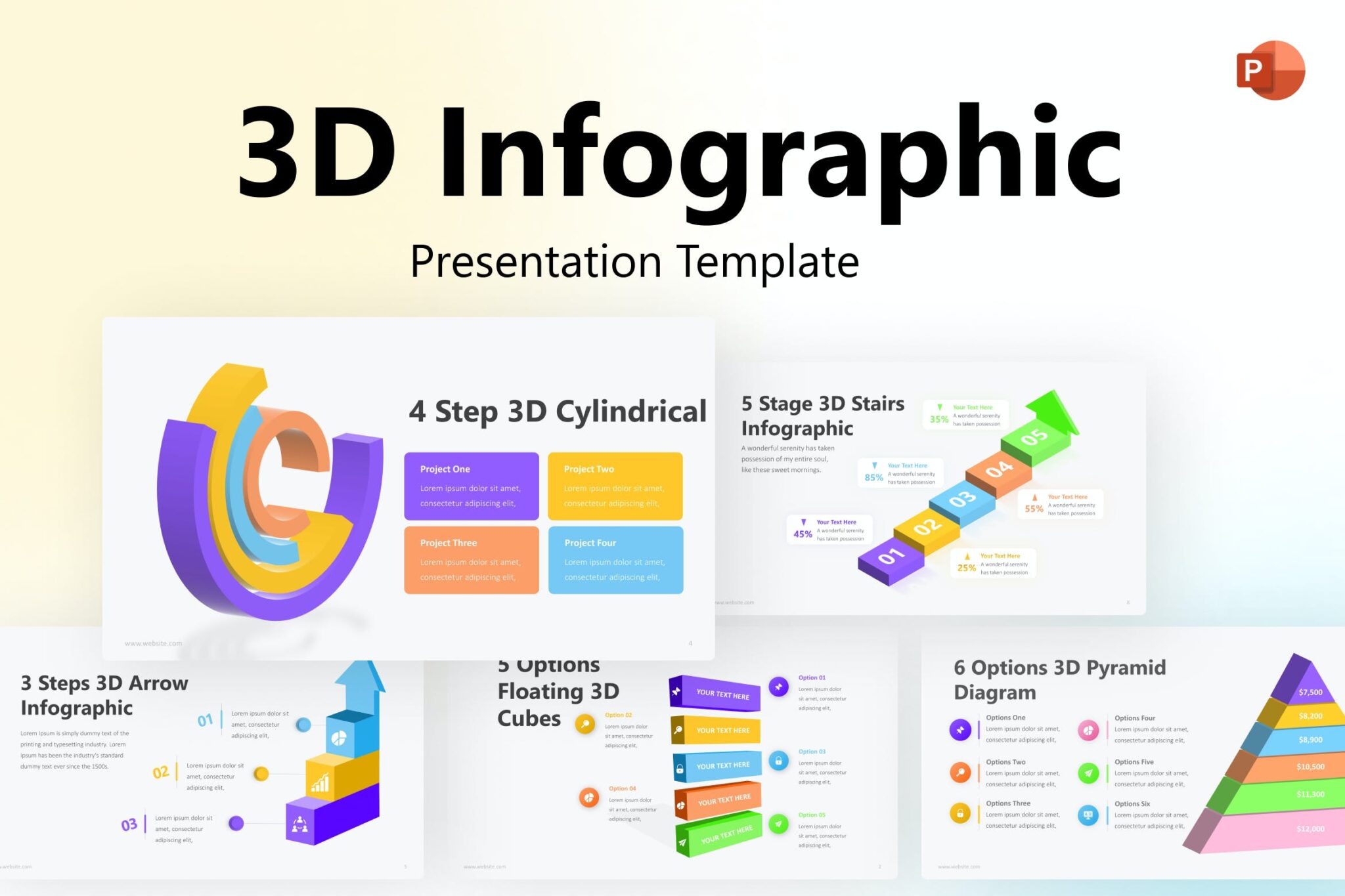 3D Infographic PowerPoint Template – MasterBundles