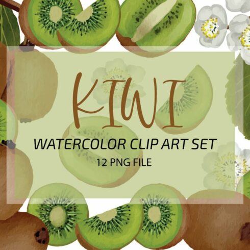 Kiwi Fruit Watercolor Clip Art Set PNG | Master Bundles