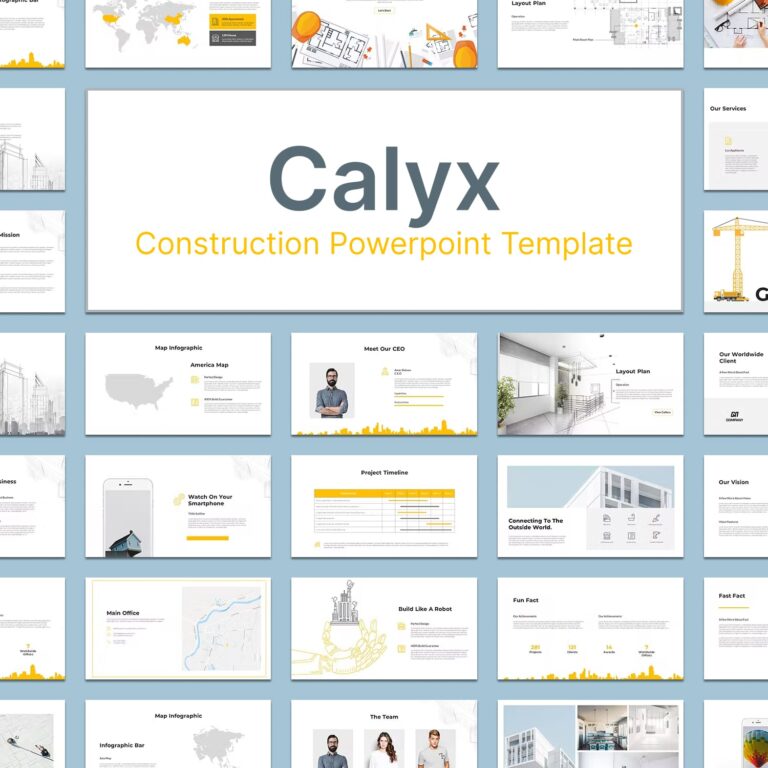 Calyx: Construction Powerpoint Template – MasterBundles