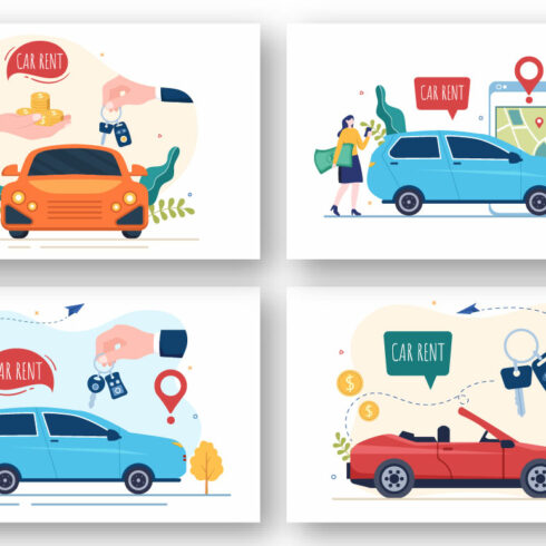15 Car Rental Illustration | MasterBundles