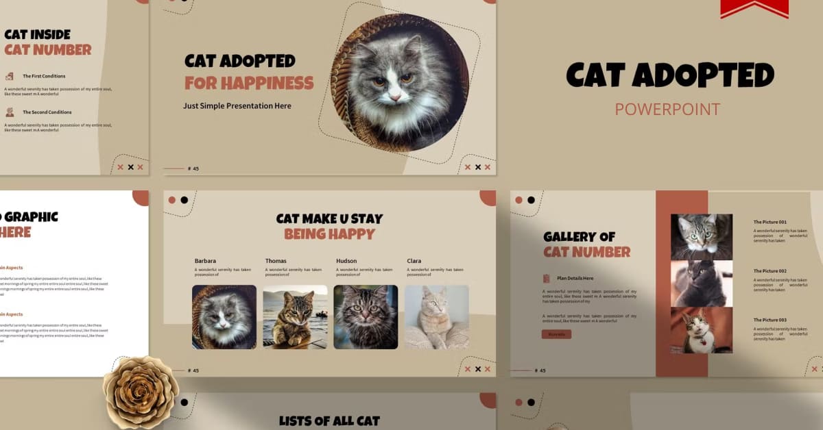 Cat Adopted For Happines | Powerpoint Template – MasterBundles