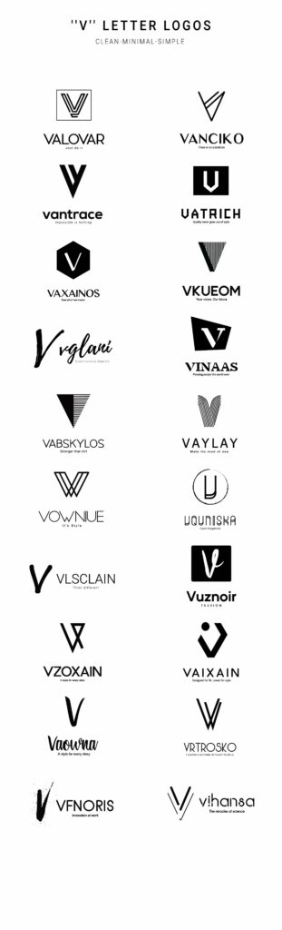 20 "V" Letter Alphabetic Logos – MasterBundles