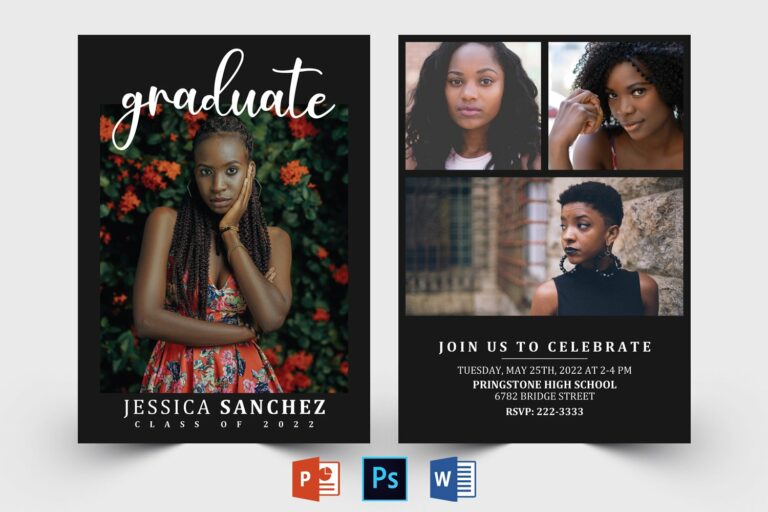 Graduation Announcement Card Template – MasterBundles
