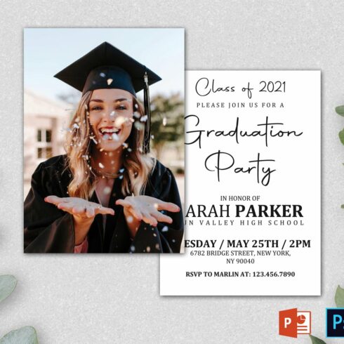 Blank Graduation Announcement Template | Master Bundles