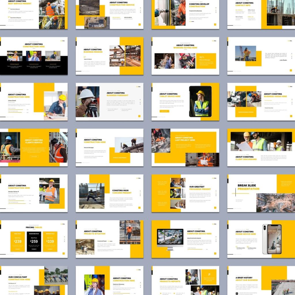 Constima Construction Presentation – MasterBundles