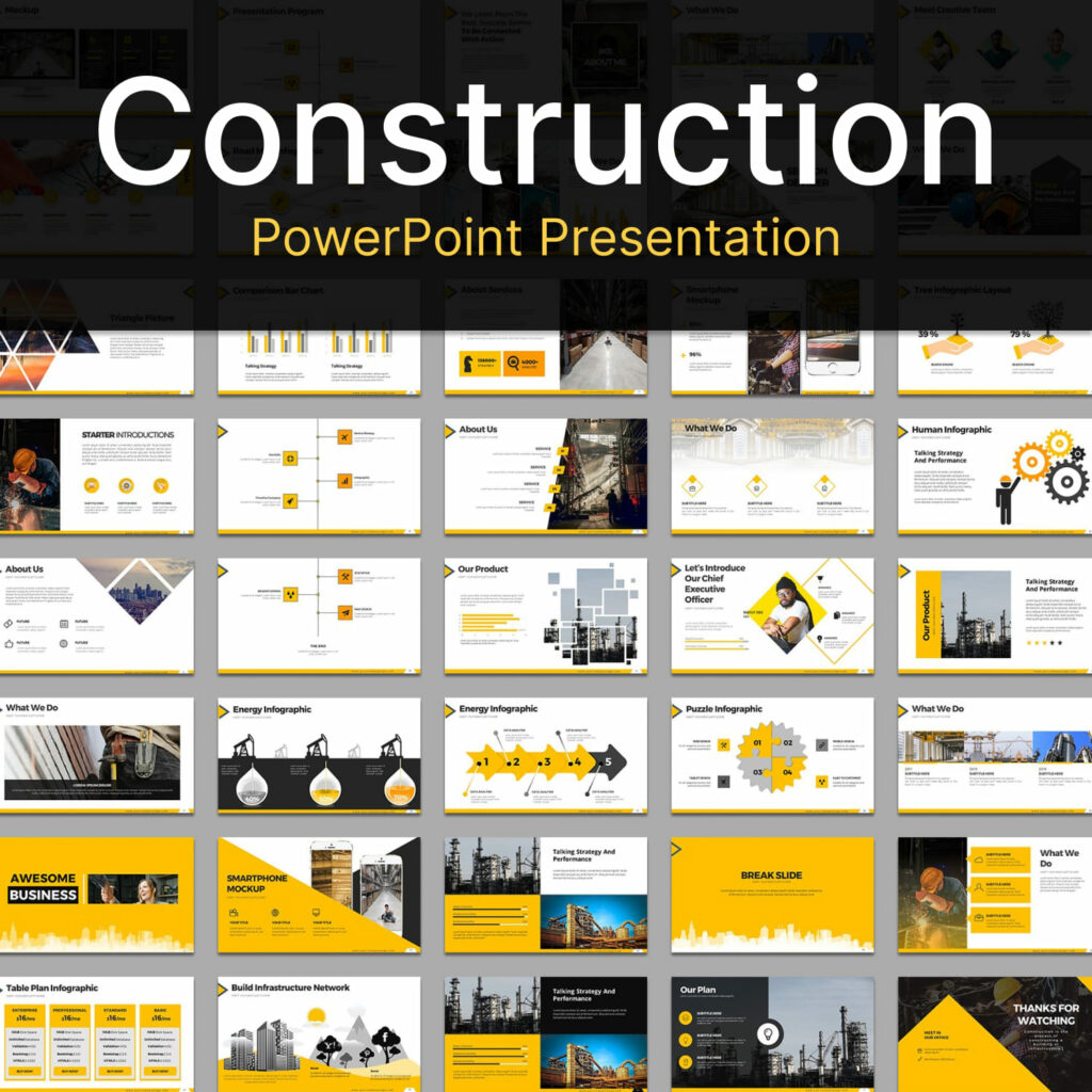 Construction PowerPoint Presentation 400 Slides – MasterBundles