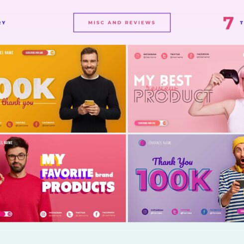 50 Youtube Thumbnail Bundle PSD | Master Bundles