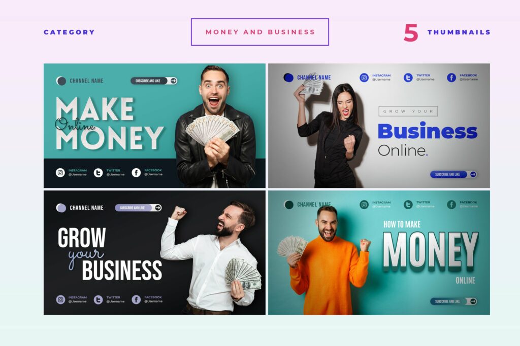 50 Youtube Thumbnail Bundle PSD – MasterBundles