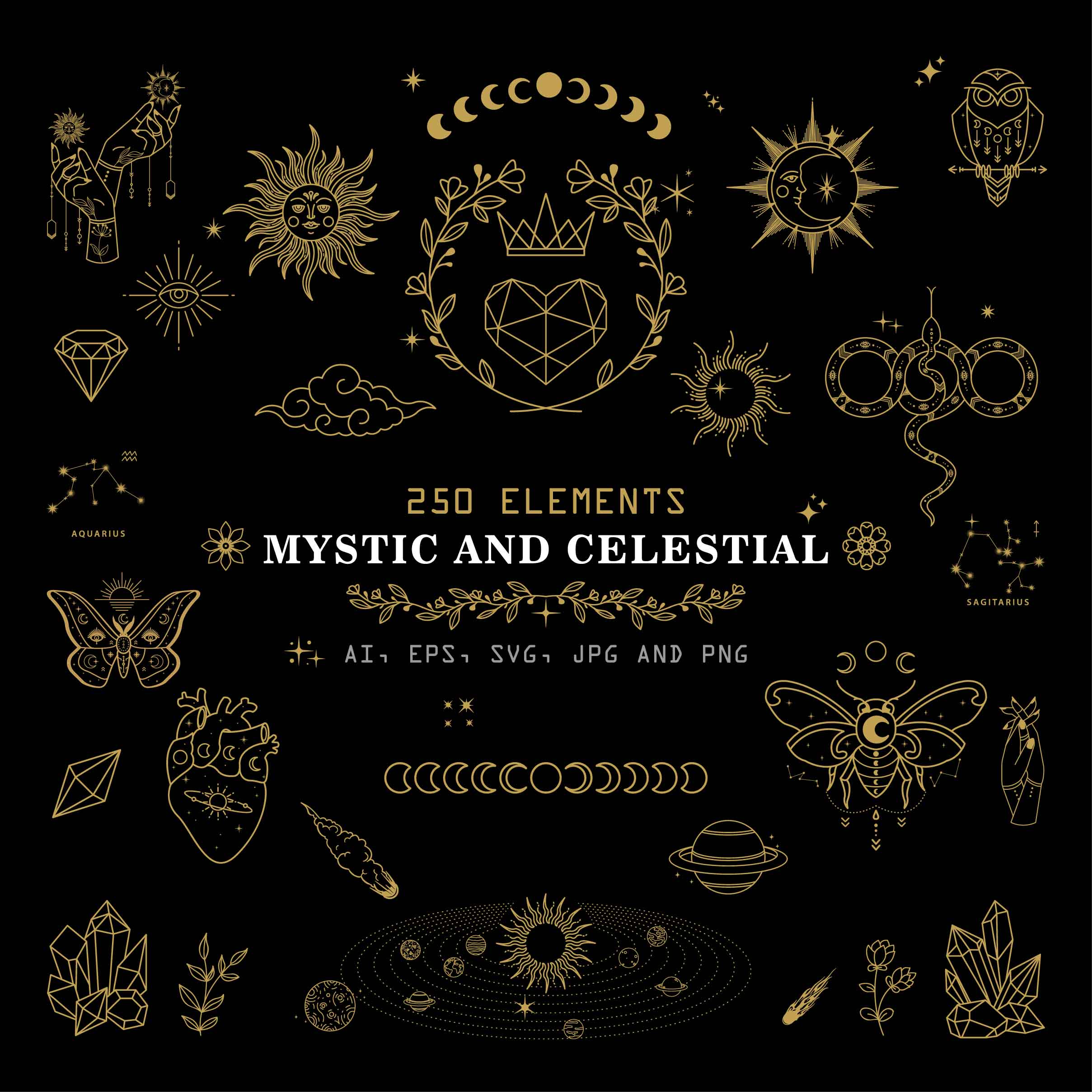 Mystical and Celestial Elements Illustration - MasterBundles