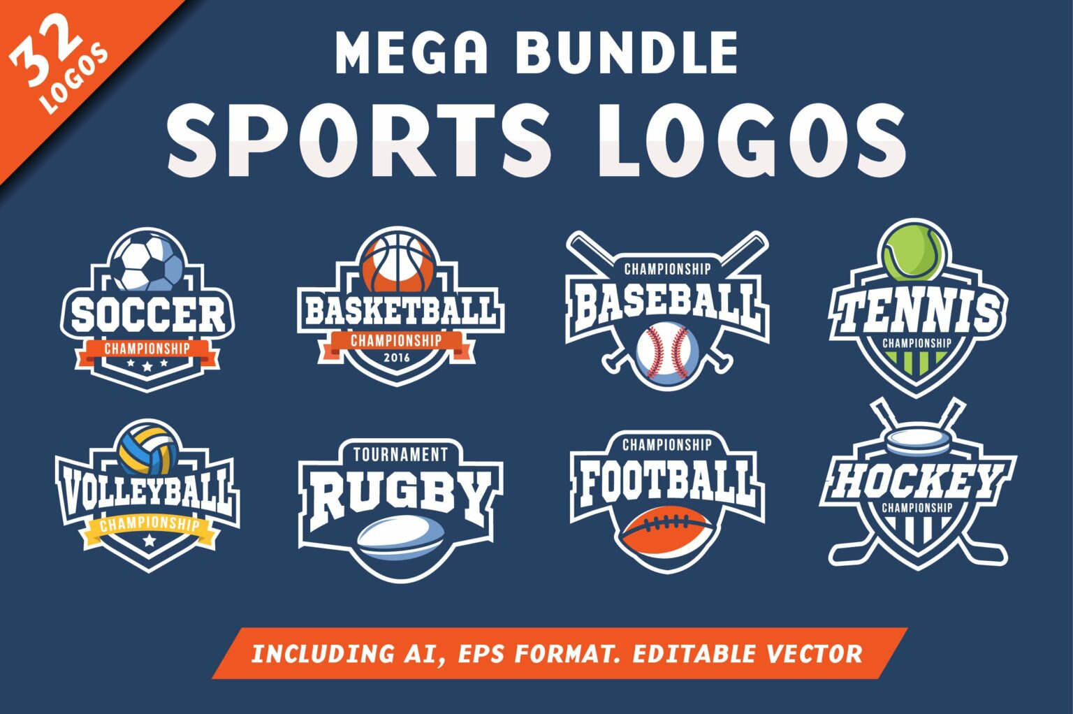 32 Sports Logos Bundle – MasterBundles