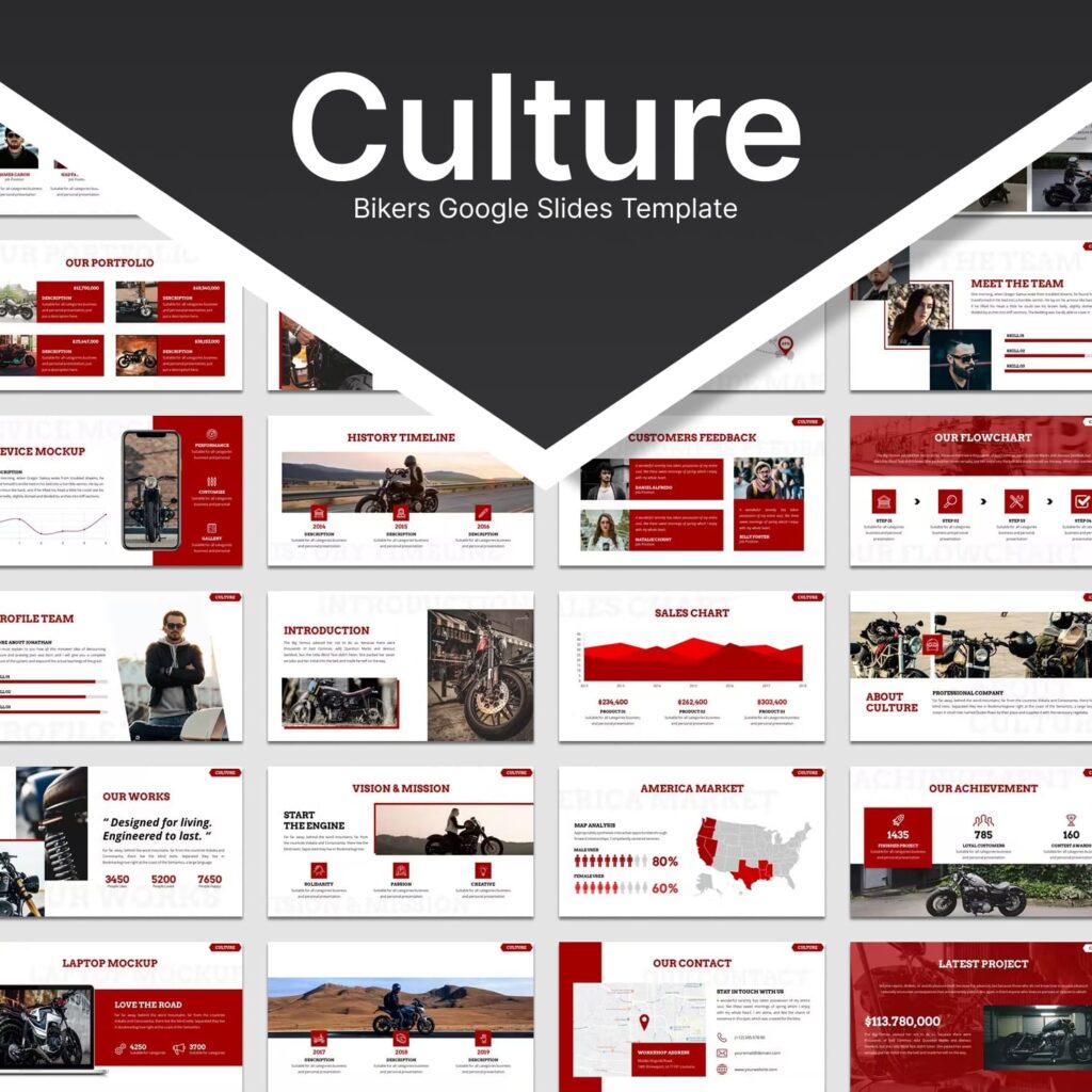 Culture - Bikers Google Slides Template – MasterBundles