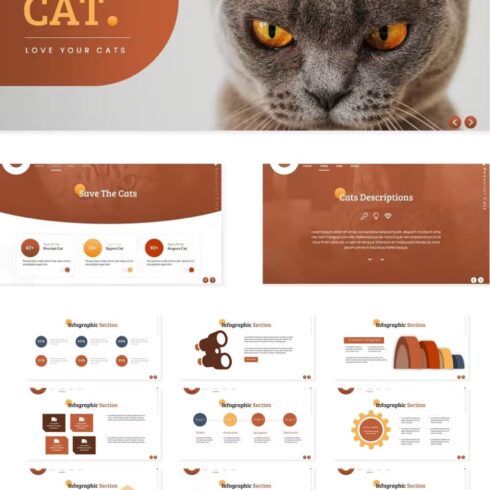 Cute Cat Powerpoint Template | Master Bundles