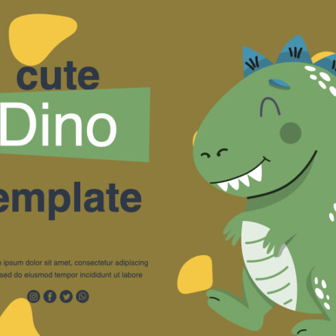 Cute Dino Powerpoint Template | Master Bundles